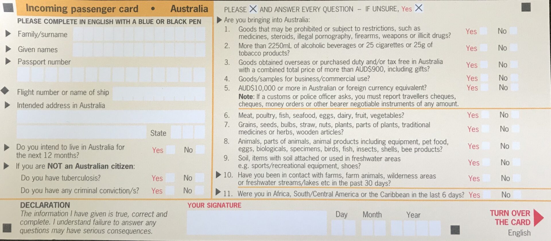 List of Items You Must Declare Upon Entry to Australia - Filipinos in ...